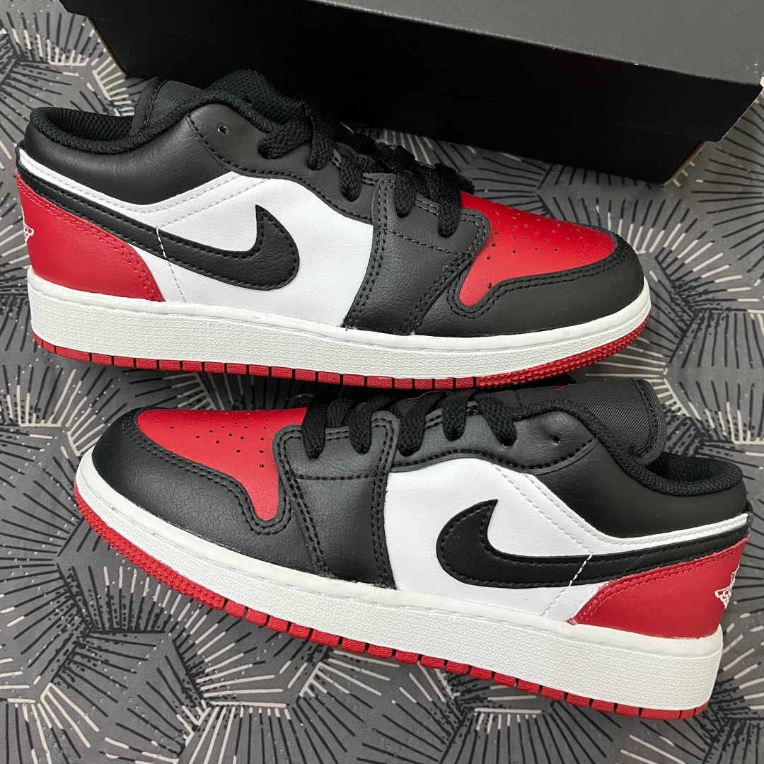 Air Jordan 1 Low GS Bred Toe V2, Women's Fashion, Footwear, Sneakers on ...