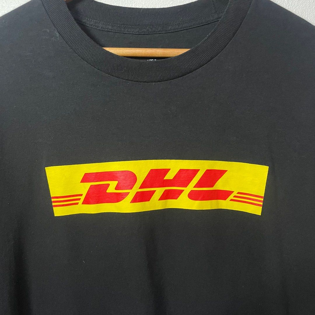 ASSC x DHL Black Logo Men's Shirt, Men's Fashion, Tops & Sets, Tshirts & Polo Shirts on Carousell