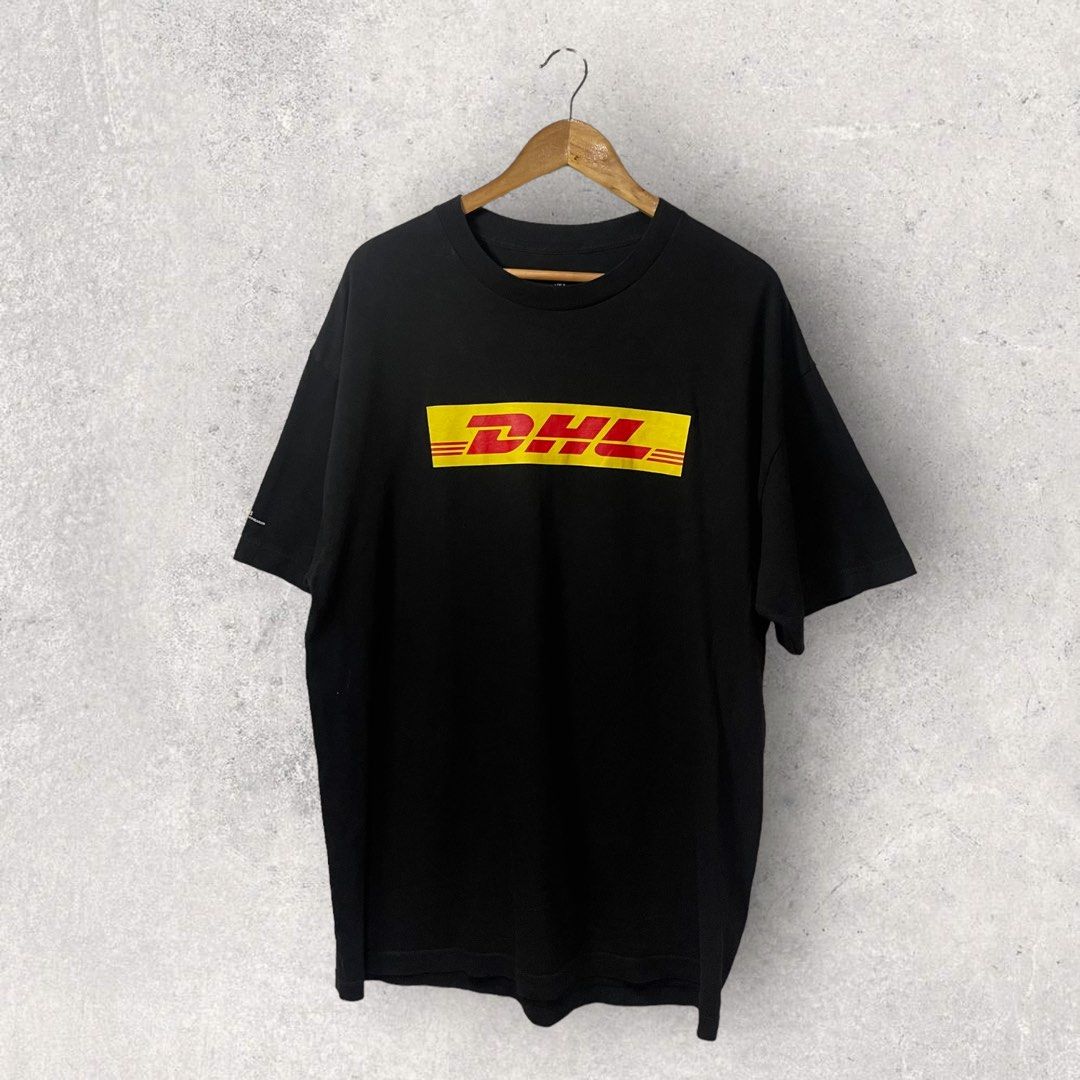 ASSC x DHL Black Logo Men's Shirt, Men's Fashion, Tops & Sets, Tshirts & Polo Shirts on Carousell