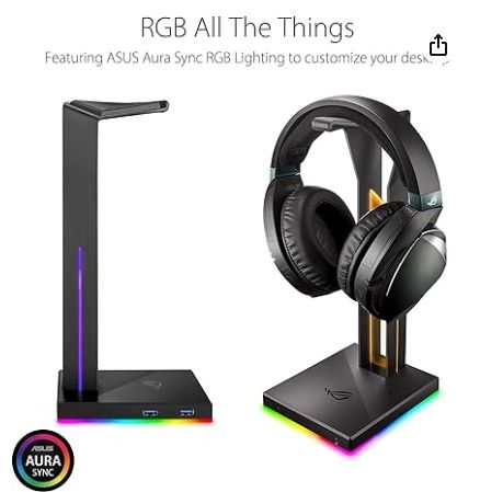 ASUS ROG Throne Qi Gaming Headset Stand - Wireless Charging | 2 USB ...