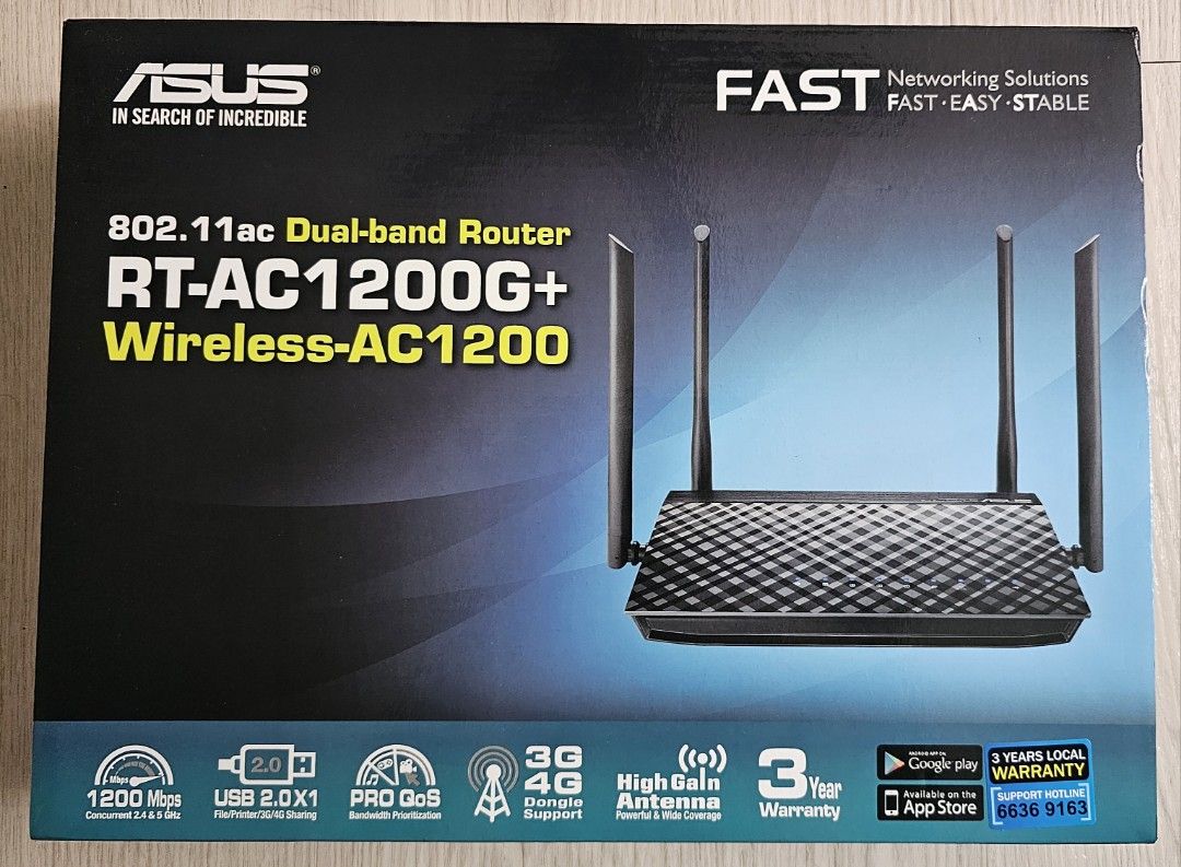 ASUS RT-AC1200G+ Router, Computers & Tech, Parts & Accessories ...