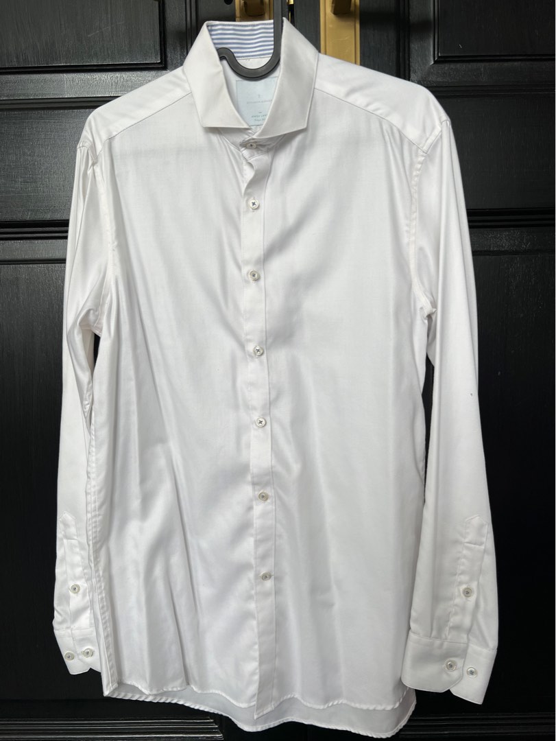Benjamin Barker White Shirt | Green Label Tokyo Slim | Size: 15/38, Men ...
