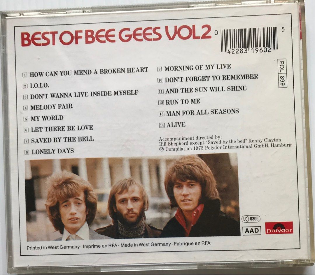 Best of Bee Gees Vol 2 CD 銀圈 made in W Germany, 興趣及遊戲, 音樂、樂器 & 配件, 音樂與 ...