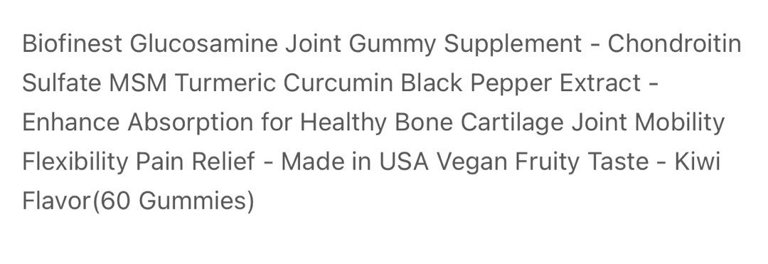 Biofinest glucosamine joint gummies dietary supplement gummy collagen ...