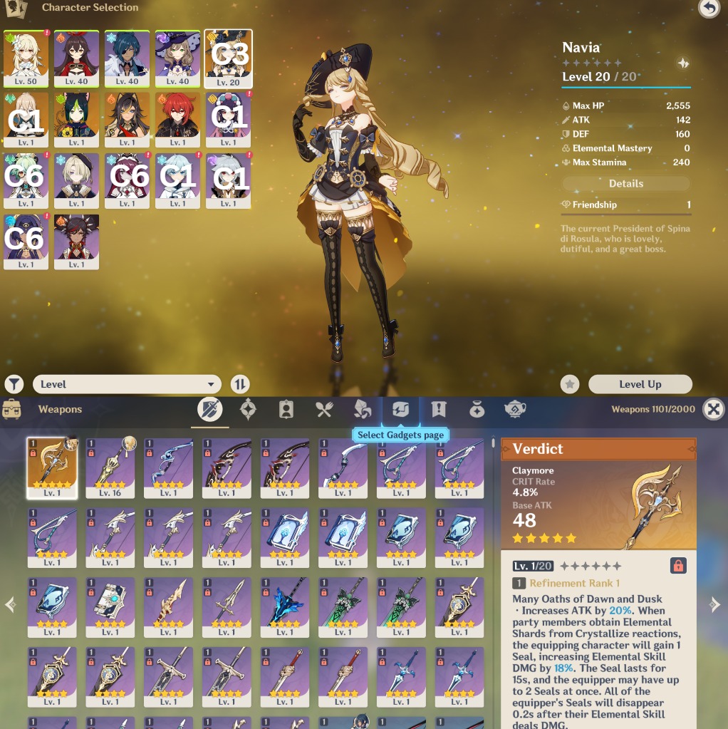 C3 Navia + Sig Genshin Impact Account, Video Gaming, Gaming Accessories ...