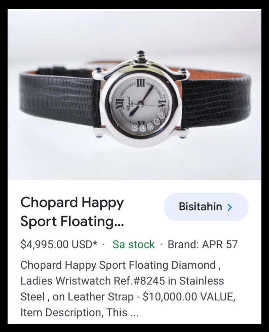 Chopard Sport Floating Diamonds, Women's Fashion, Watches & Accessories, Watches on Carousell