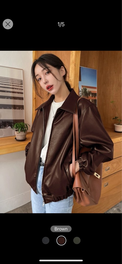 Dazy Slant Pocket PU Leather Jacket Travel Outerwear, Women's Fashion ...