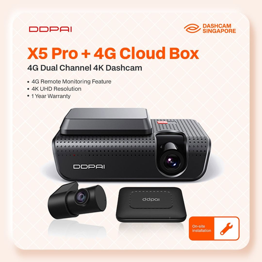 DDPAI X5Pro 4G Enabled Dashcam | 4K Dual-Channel Dashcam | 4G Car Camera | Inclusive of ...