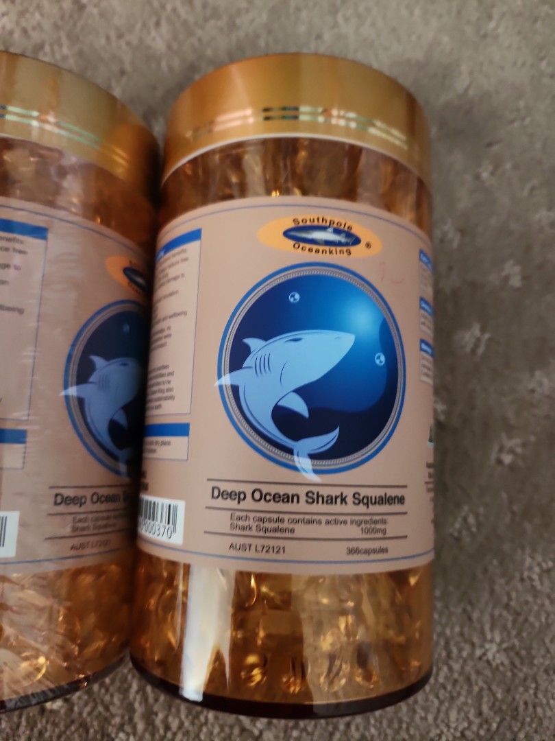 Deep ocean shark squalene 1000mg 366 capsules, Health & Nutrition, Health Supplements, Health ...