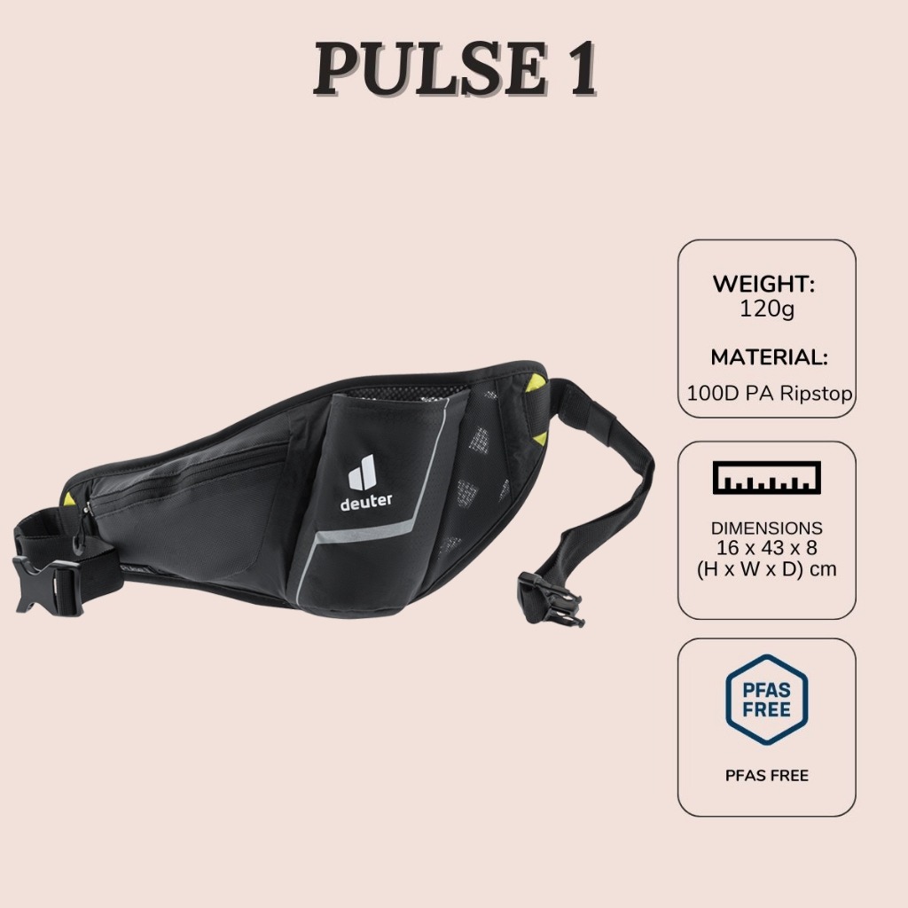 DEUTER PULSE 1 Hip Bag (Black), Men's Fashion, Bags, Belt bags ...