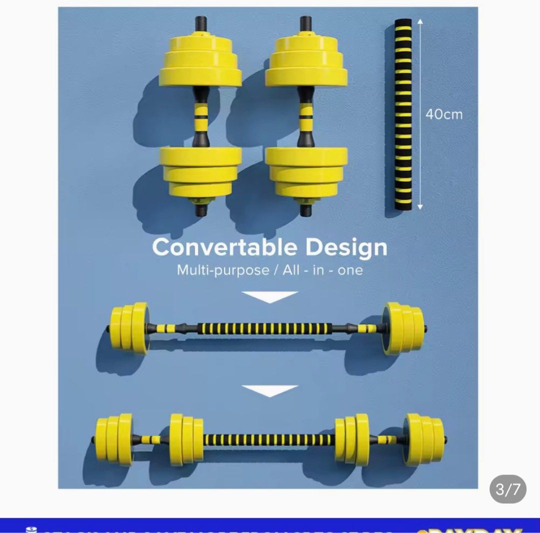 FITNET 20kg Cast Rubberised Dumbbell Set, Sports Equipment, Exercise ...