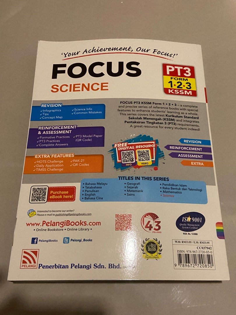 FOCUS SCIENCE FORM1.2.3, Hobbies & Toys, Books & Magazines, Textbooks on Carousell
