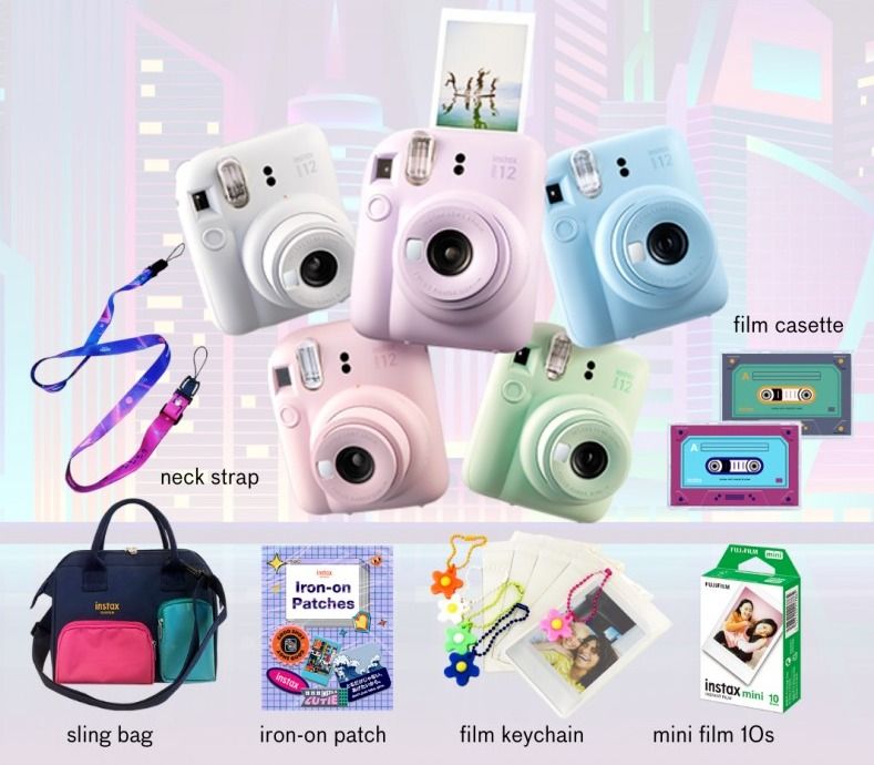FUJIFILM Instax Mini 12 Instant Camera City Pop Package, Photography ...