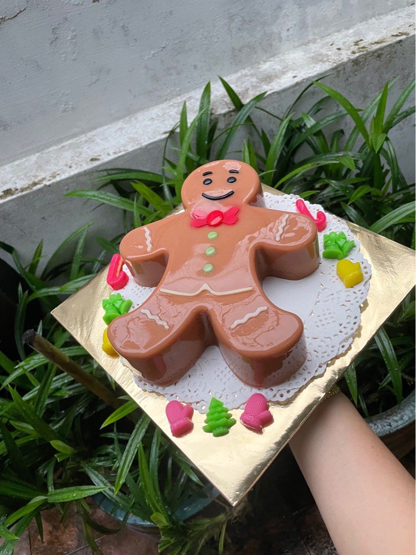 Gingerbread man agar agar cake, Food & Drinks, Homemade Bakes on Carousell