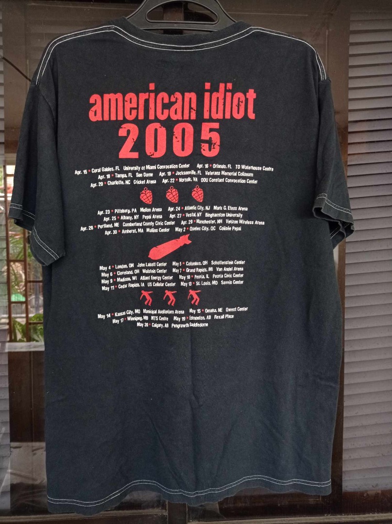 GREEN DAY AMERICAN IDIOT TOUR, Men's Fashion, Tops & Sets, Tshirts ...