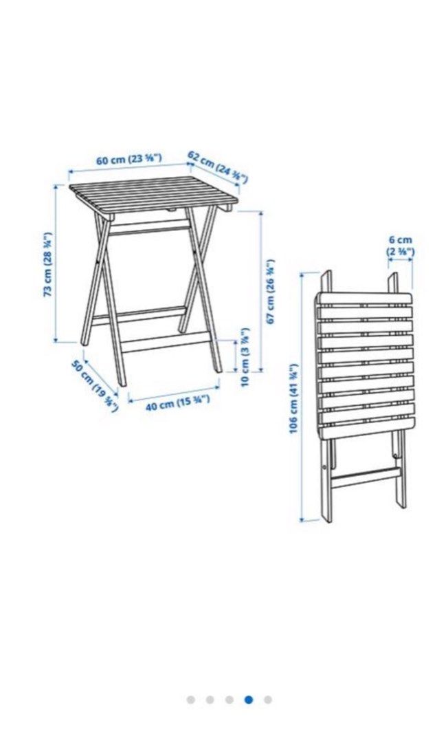 Ikea Askholmen foldable table, Furniture & Home Living, Furniture ...