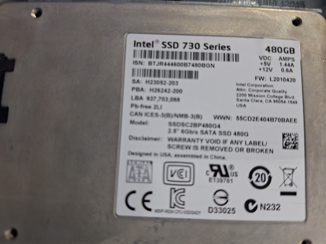 INTEL 730 series SSD 480G PACK OF 6 UNITS, Computers & Tech, Parts ...