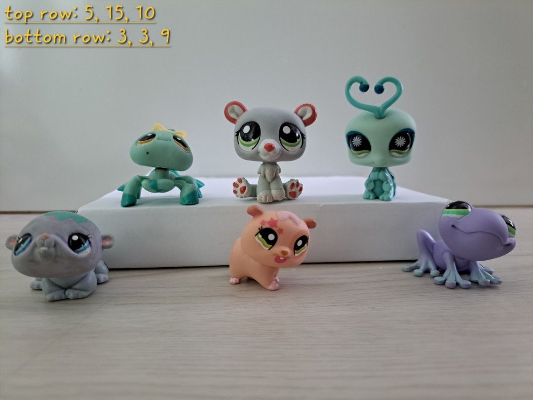 WTS LPS littlest pet shop raccoons, beaver, pig, polar bear, fish, cow ...