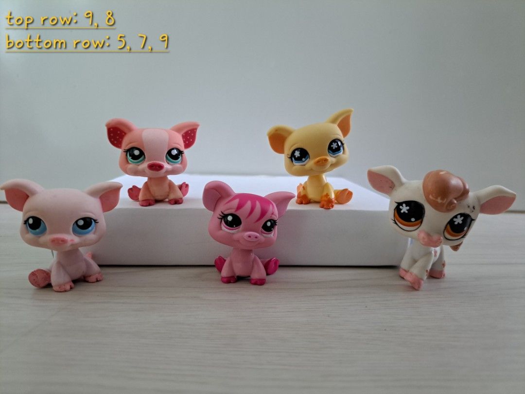 WTS LPS littlest pet shop raccoons, beaver, pig, polar bear, fish, cow ...