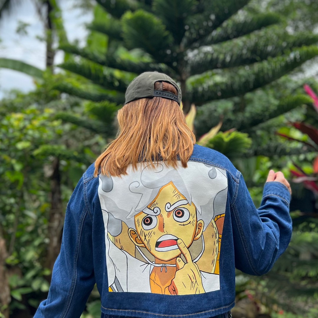 Luffy Gear 5 Hand-Painted Denim Jacket, Women's Fashion, Coats, Jackets ...