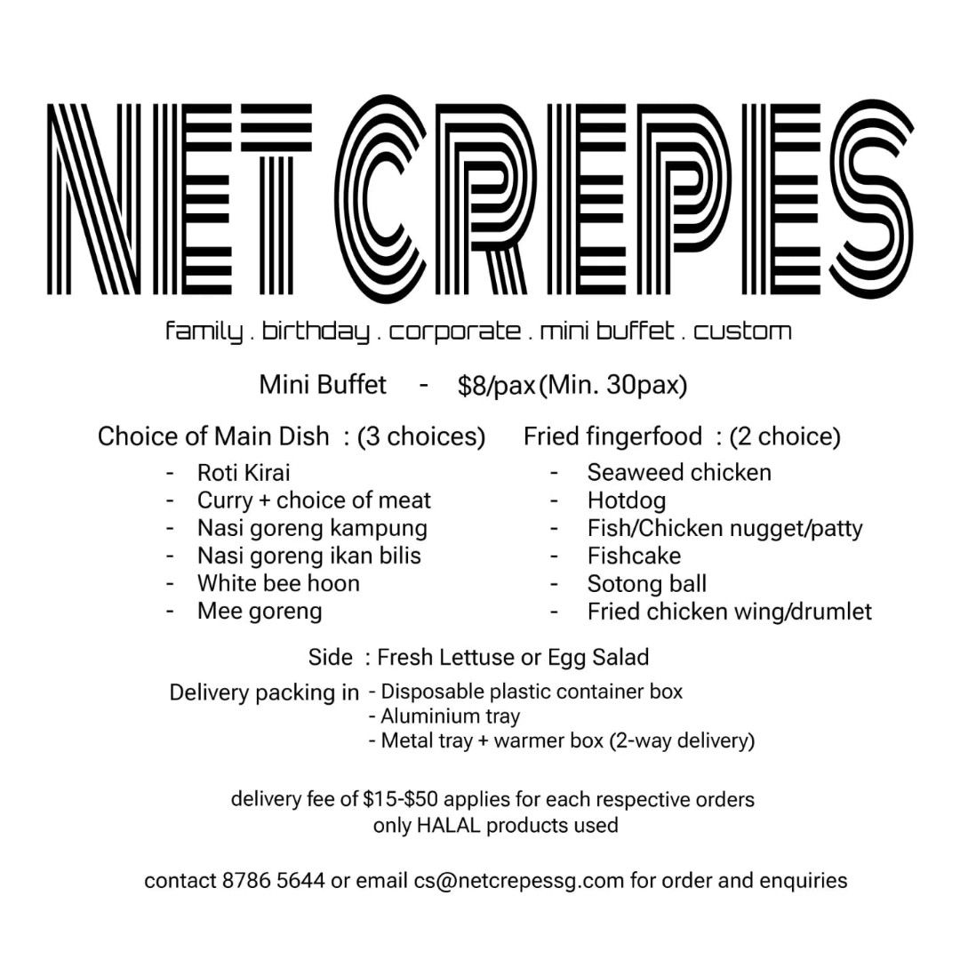 Mini Buffet - Net Crepes SG, Food & Drinks, Homemade Bakes on Carousell