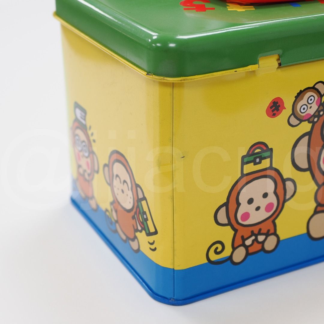 Monkichi 馬騮仔 日本製 金屬儲物箱 鐵箱 | 1994 | Osarunomonkichi Monkichi, 興趣及遊戲, 玩具 ...