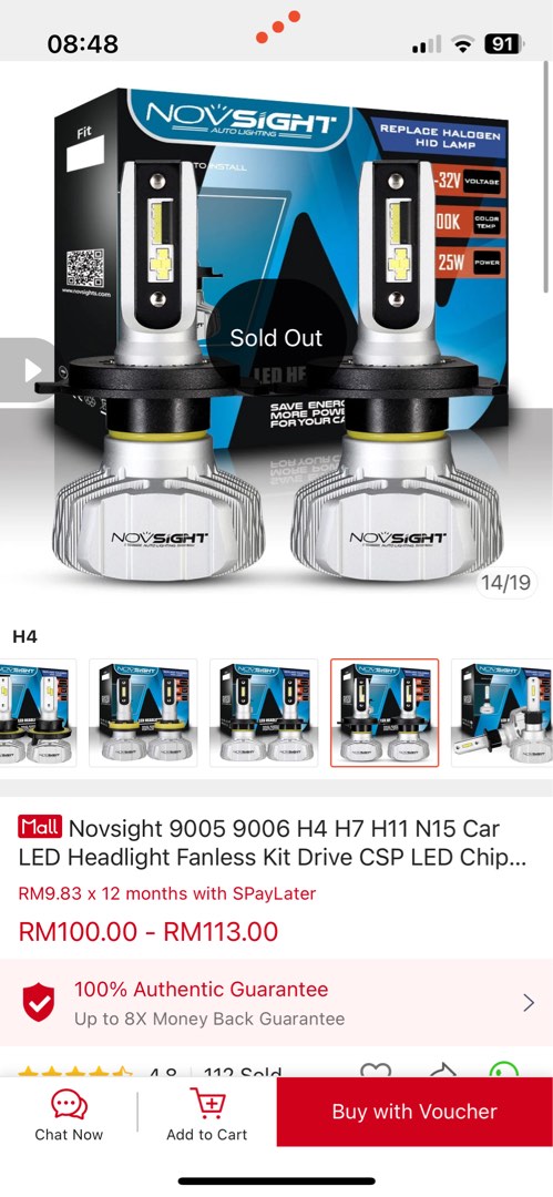 Novsight car LED 6500K, Auto Accessories on Carousell