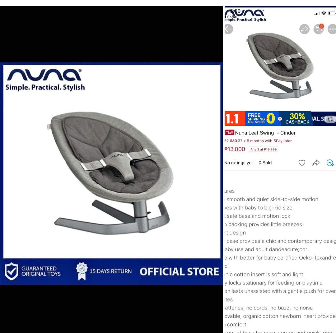 Nuna leaf swing, Babies & Kids, Baby Nursery & Kids Furniture, Children ...