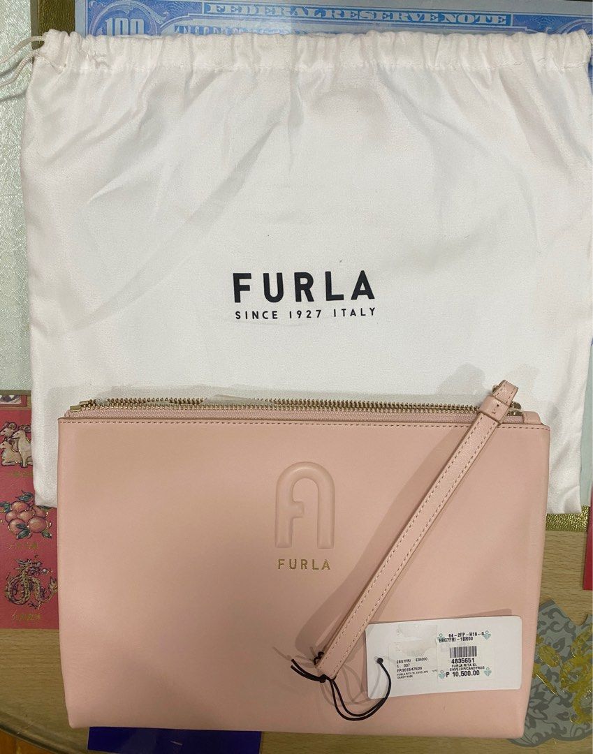 Original Furla Leather Envelope Pouch, Luxury, Bags & Wallets on Carousell