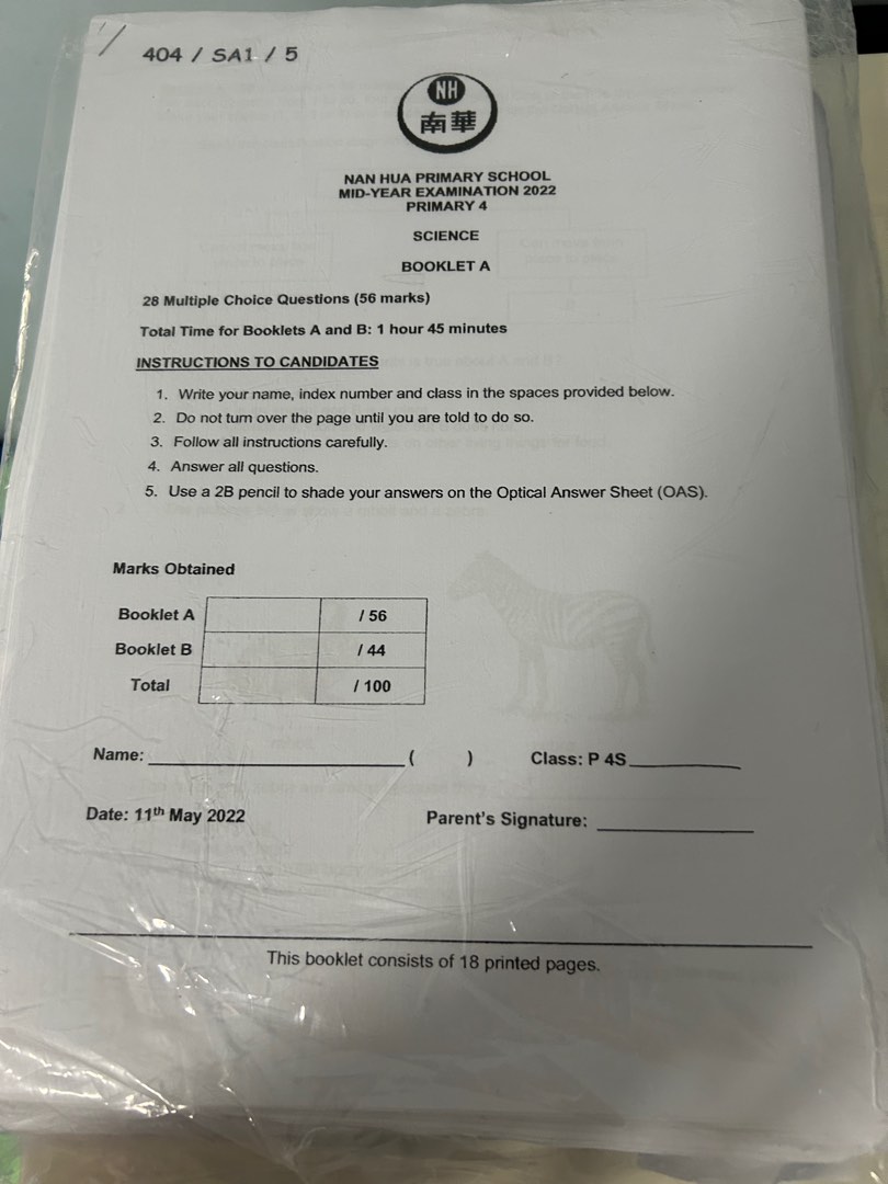 P4 science exam paper, Hobbies & Toys, Books & Magazines, Assessment ...