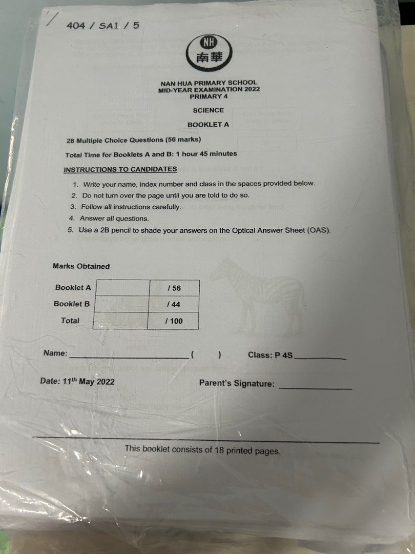 P4 science exam paper, Hobbies & Toys, Books & Magazines, Assessment ...