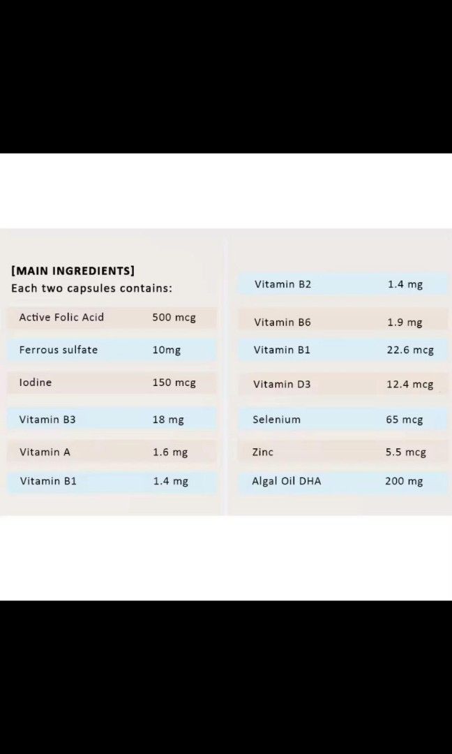 Perdays pregnancy key essentials and dha, Health & Nutrition, Health ...