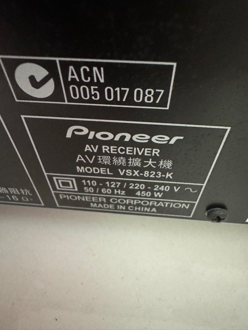 Pioneer VSX-823-K AV Receiver, Audio, Soundbars, Speakers & Amplifiers on Carousell
