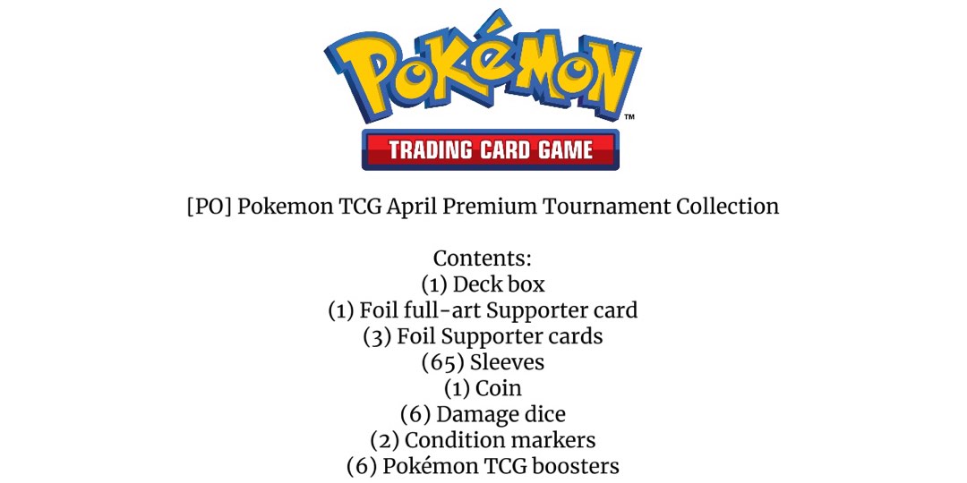 [PO] Pokemon TCG April Premium Tournament Collection, Hobbies & Toys ...