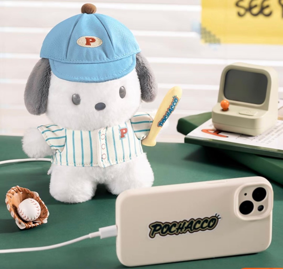 [PO] Sanrio pochacco baseball outfit plush charger, Mobile Phones ...