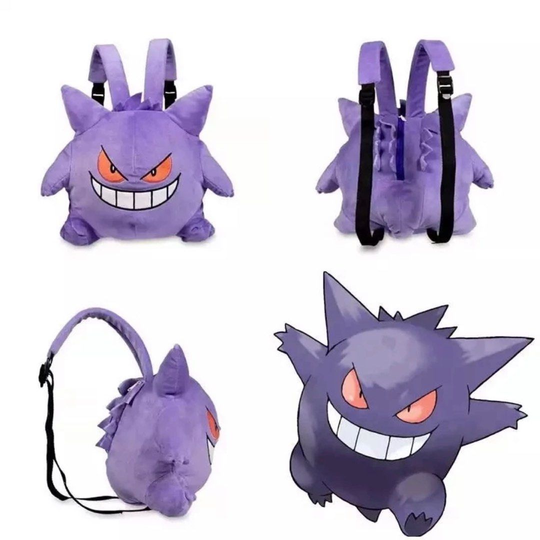 Pokemon Gengar Backpack Gengar Plush Bag Haversack Shoulder Bag Plush ...