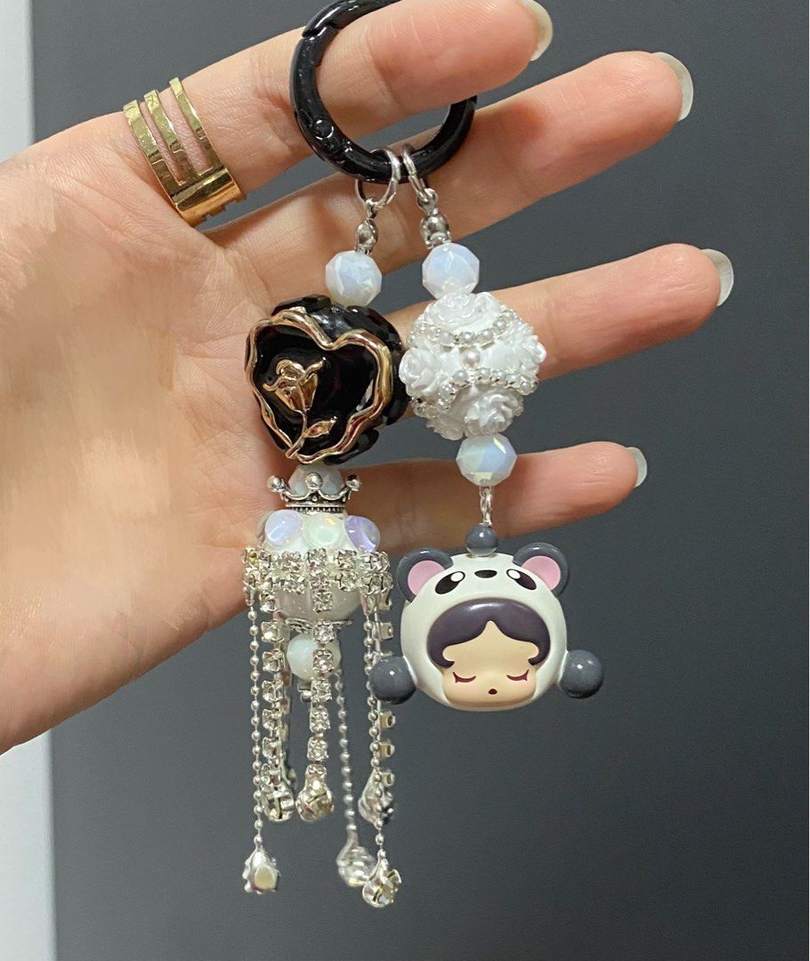 POPMART POPBEAN PANDA SKULLPANDA HANDMADE DIY MINI CHARM / Keychain ...
