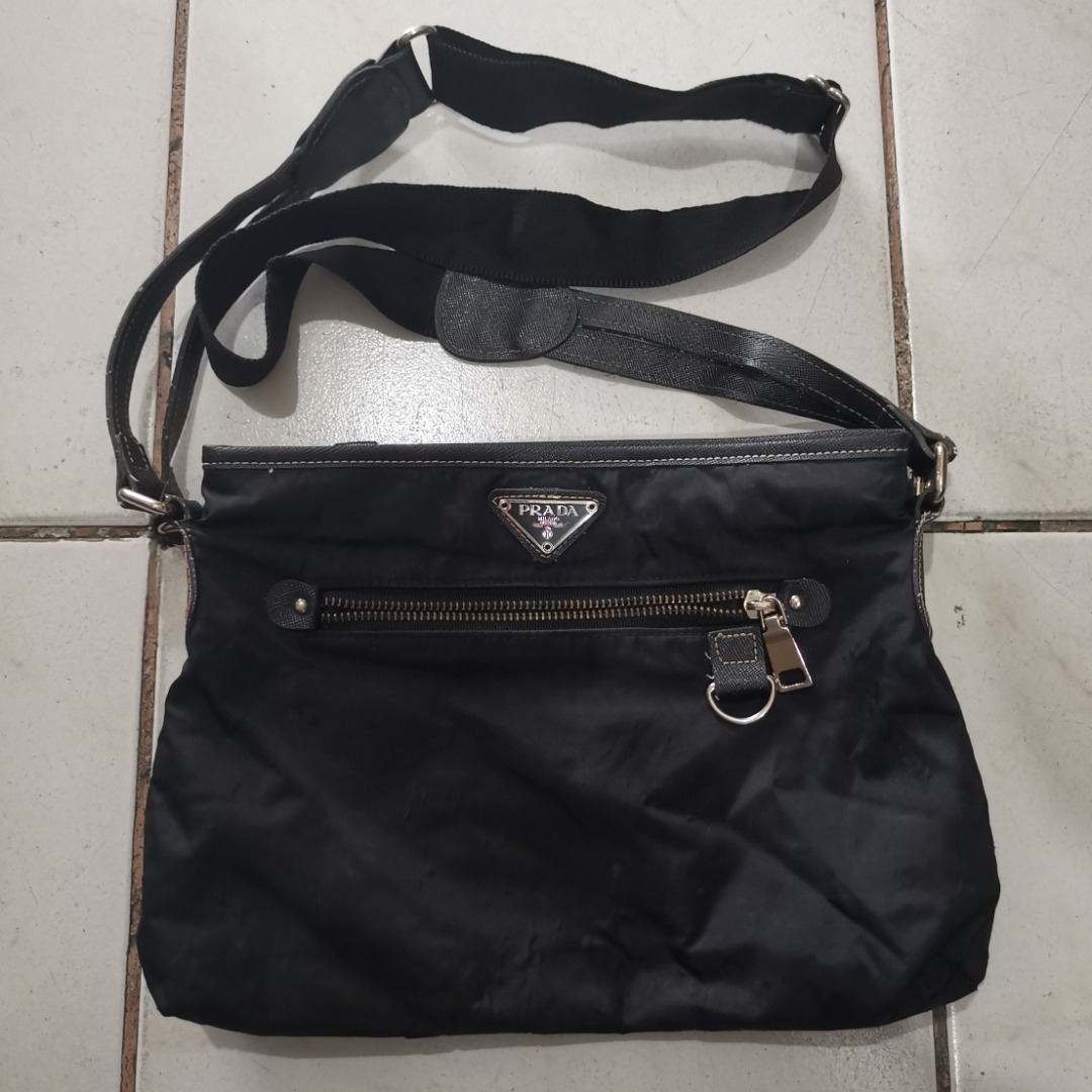 Prada Nylon Sling Bag (Black), Men's Fashion, Bags, Sling Bags on Carousell