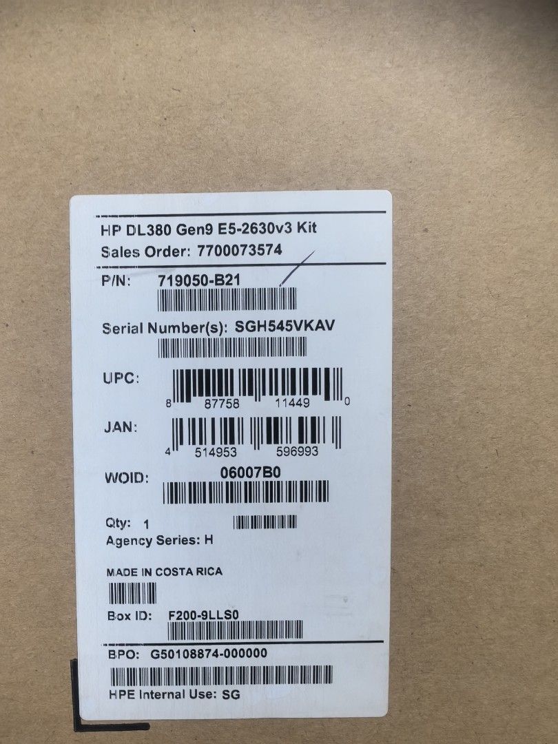 Proliant DL380 Gen 9 E-2630V Server CPU kit, Computers & Tech, Office & Business Technology on ...