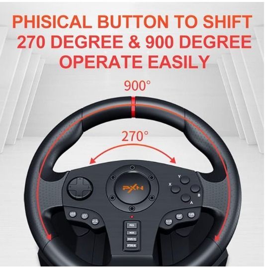 PXN V900 PC Racing Wheel, Universal Usb Car Sim 270/900 degree Race Steering Wheel with Pedals ...