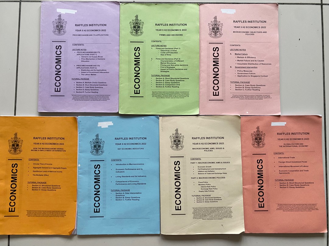 Raffles Institution FULL JC1&2 H2 Econs Notes, Hobbies & Toys, Books ...