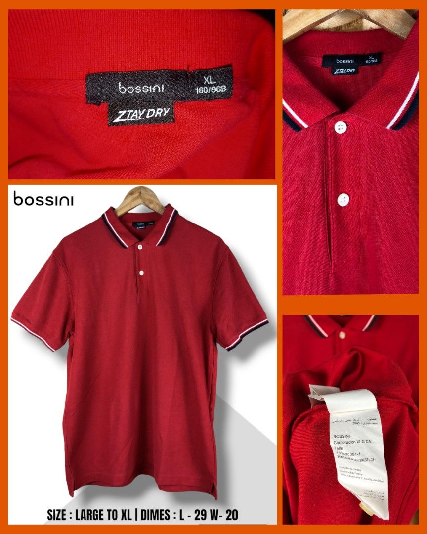 Red Polo Shirt Bossini, Men's Fashion, Tops & Sets, Tshirts & Polo ...