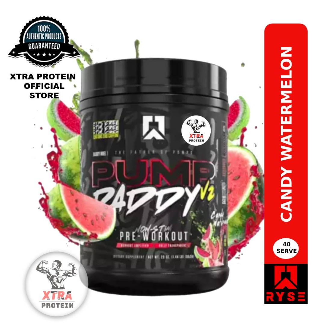 Ryse Pump Daddy Non-Stim Pre Workout V2 Candy Watermelon (772g) 40 ...