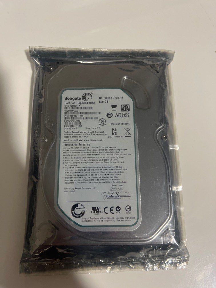 Seagate 500GB HDD Harddisk, Computers & Tech, Parts & Accessories, Hard ...