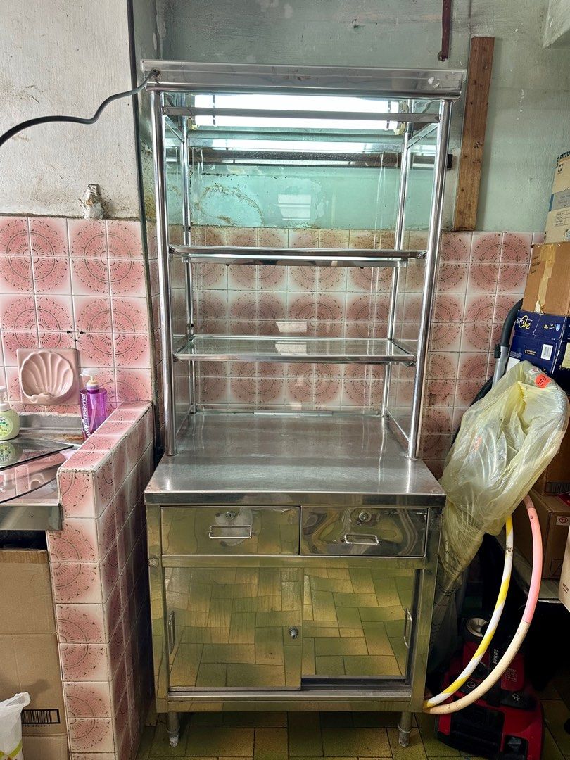 Selling Hawker Stainless steel worktop with 2 tier glass racks ...