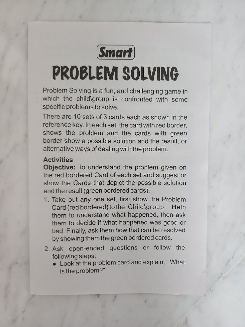 Smart Problem Solving - Game Cards for Children, Hobbies & Toys, Toys ...