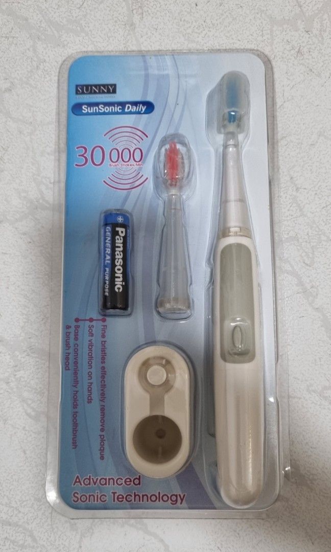 SunSonic Electric Toothbrush (with free toothbrush heads & sensodyne ...