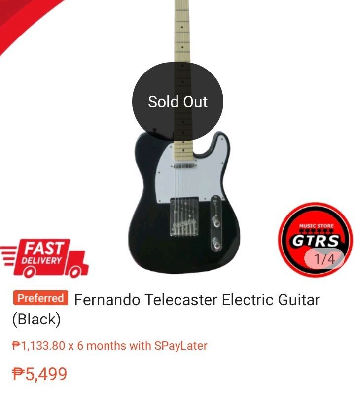 ELECTRIC GUITAR SET Fernando Telecaster + Pro-Lok gig bag + Randall 10w ...