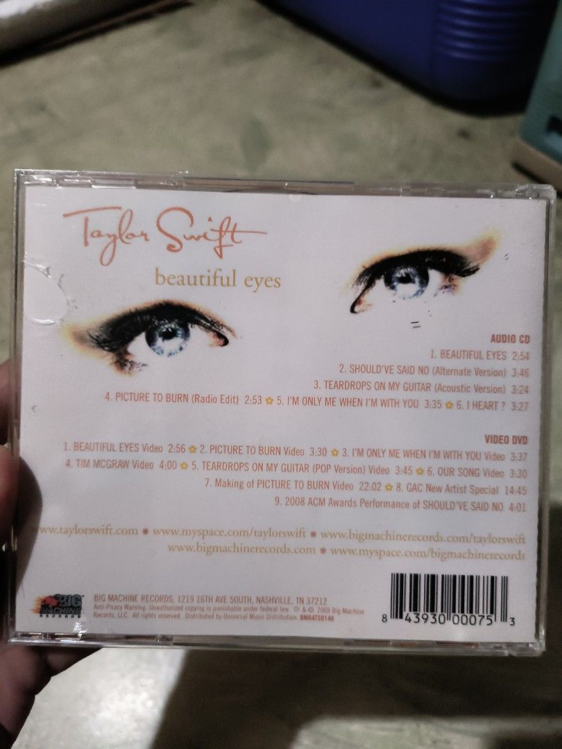 TAYLOR SWIFT- BEAUTIFUL EYES CD DVD, Hobbies & Toys, Music & Media, CDs ...