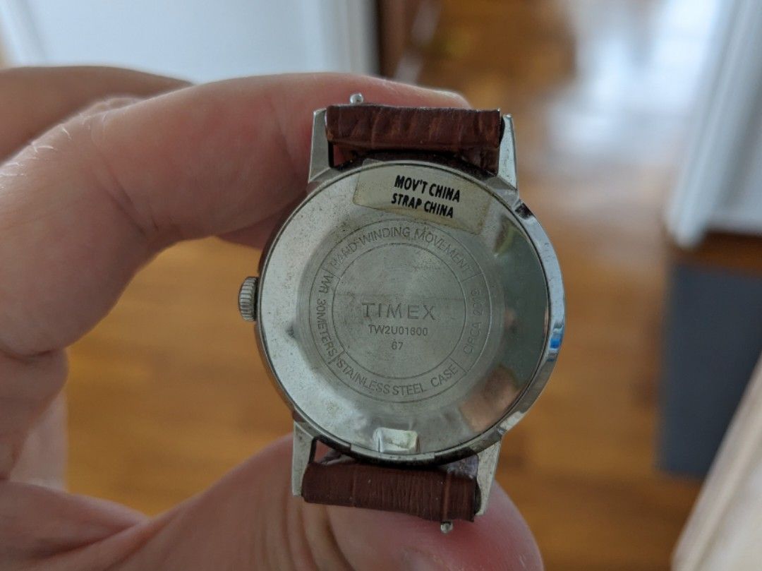 Timex Marlin 34mm hand wind blue dial, Luxury, Watches on Carousell